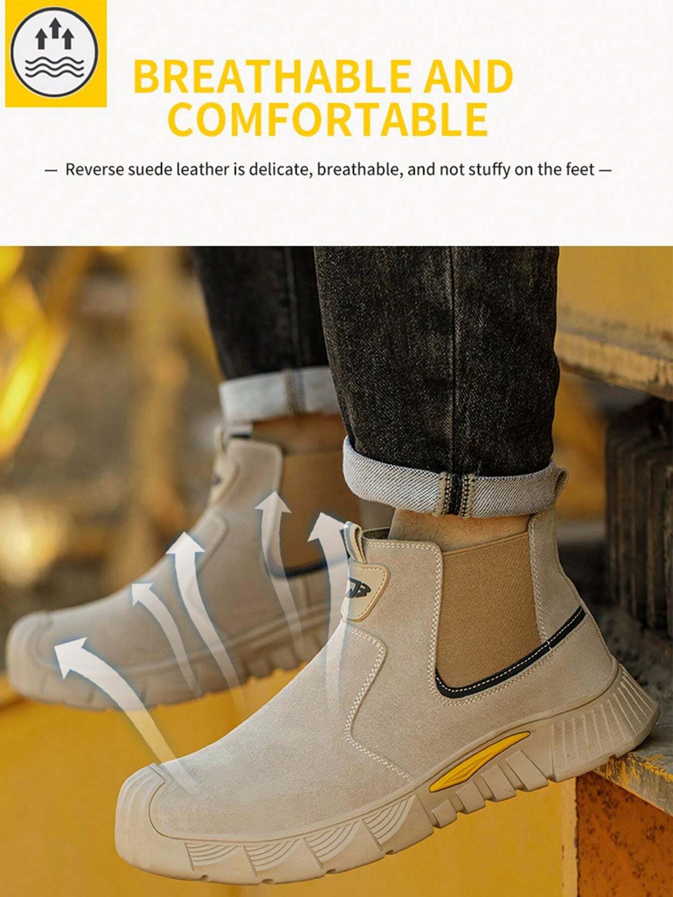 Botas de Segurança com Biqueira de Aço Leves para Homens, Calçados de ...