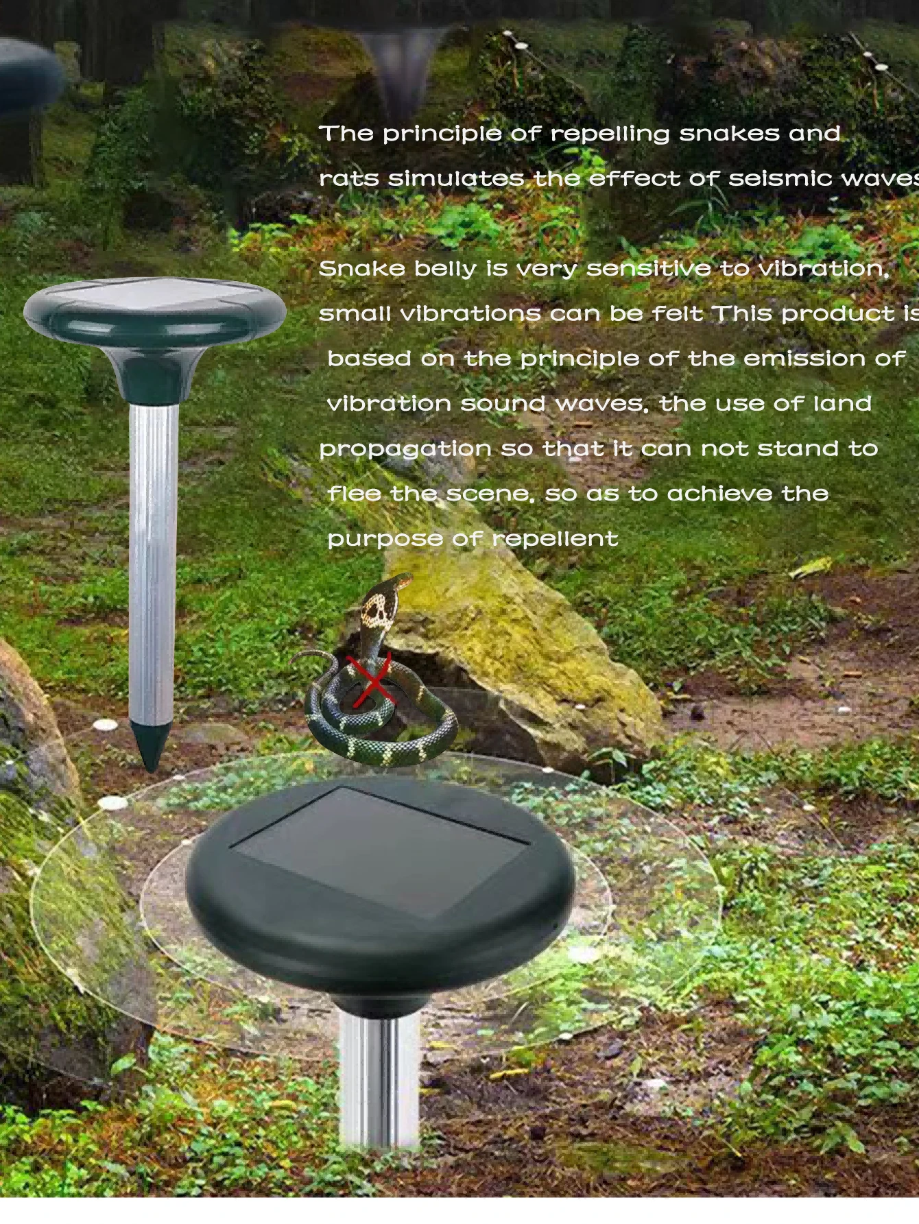 Solar Powered Ultrasonic Pest Repeller, Physical Vibration Motion ...