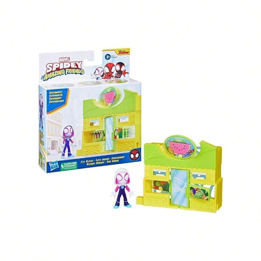 Marvel Spidey And His Amazing Friends City Block Supermarket Building ...