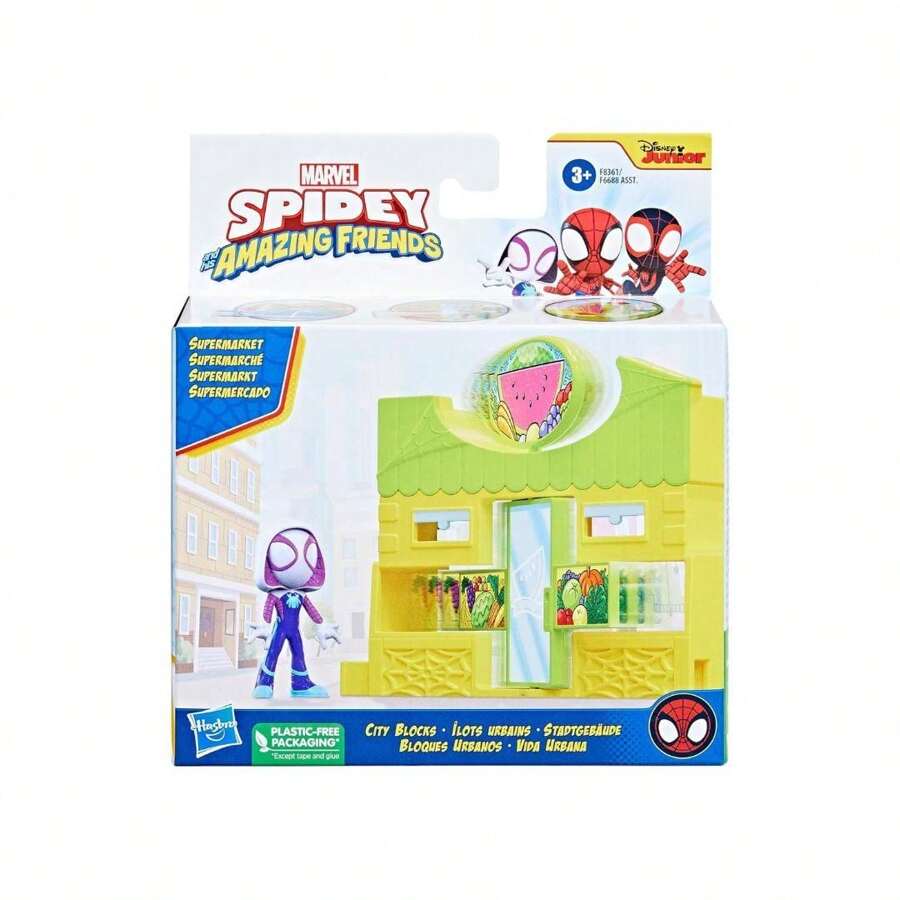 Marvel Spidey And His Amazing Friends City Block Supermarket Building ...