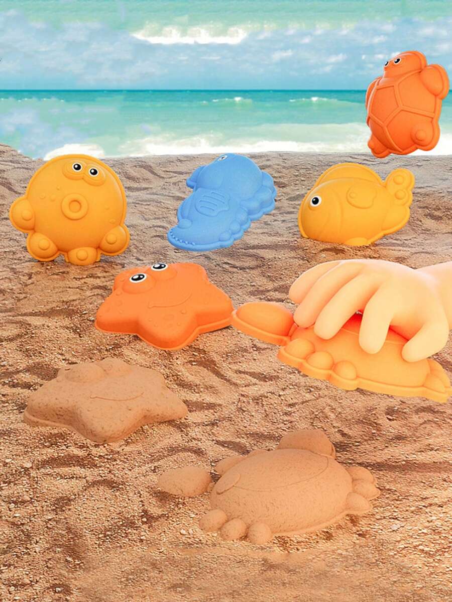 14pcs/Set Random Color Rubber Duck Beach Toys Set, Includes Sand Bucket ...