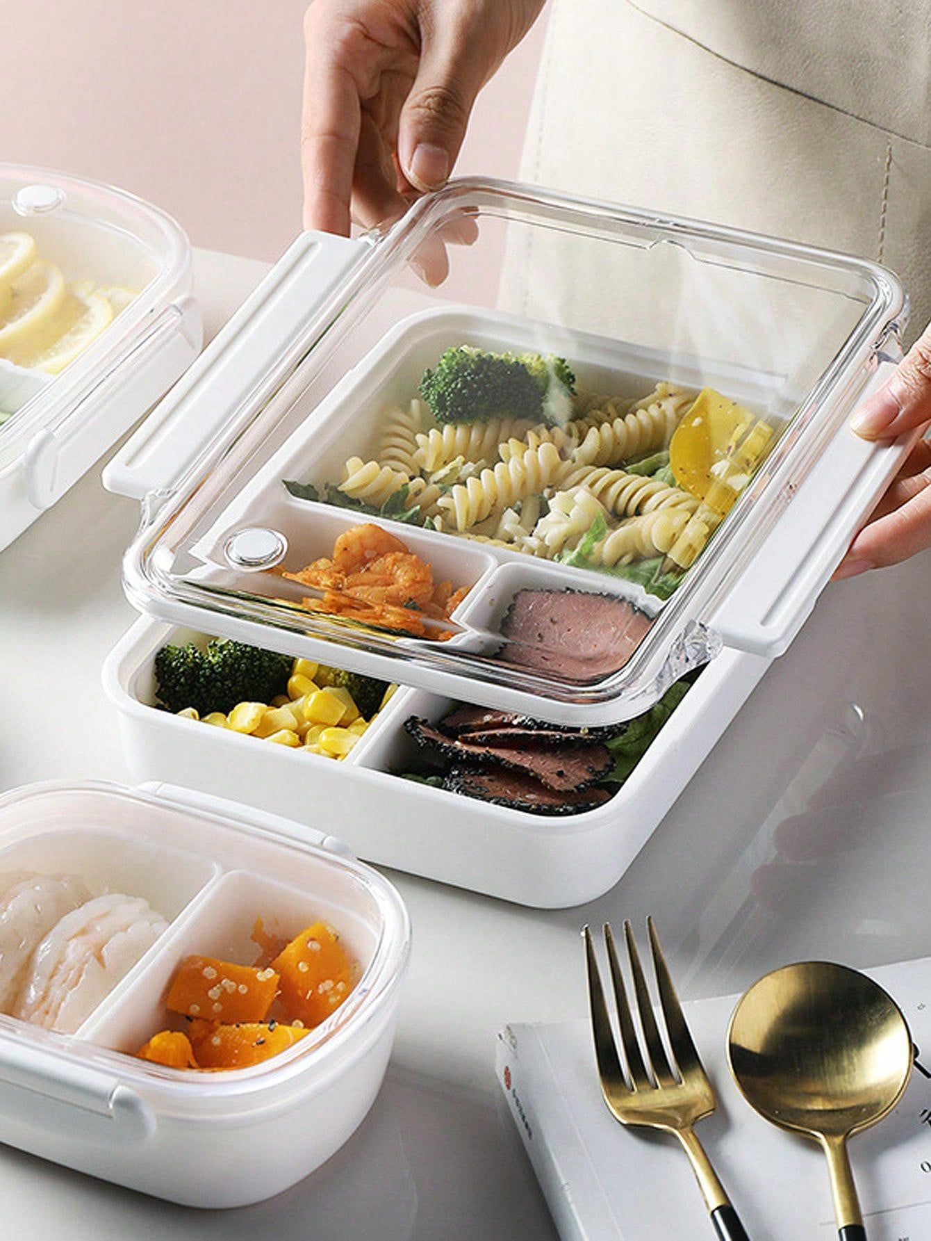 Home Lunch Box With Compartments & Fruit Box, Portable Food Container ...