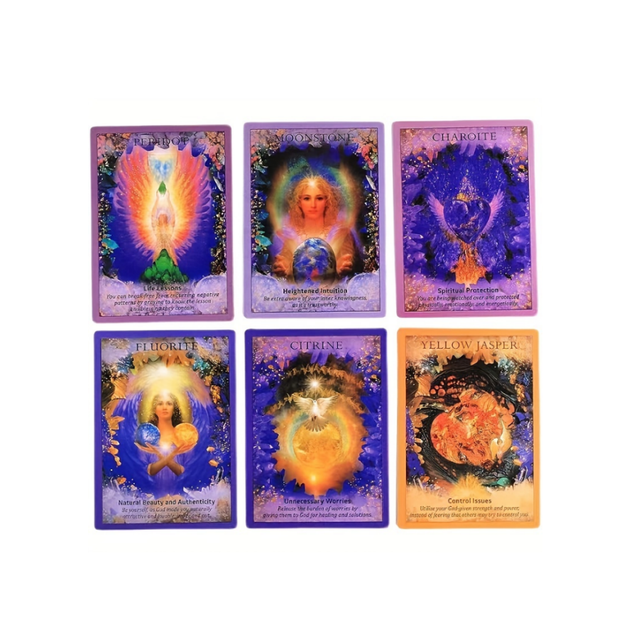 Doreen Virtue Crystal Angels Oracle Cards, English Version, Crystal ...