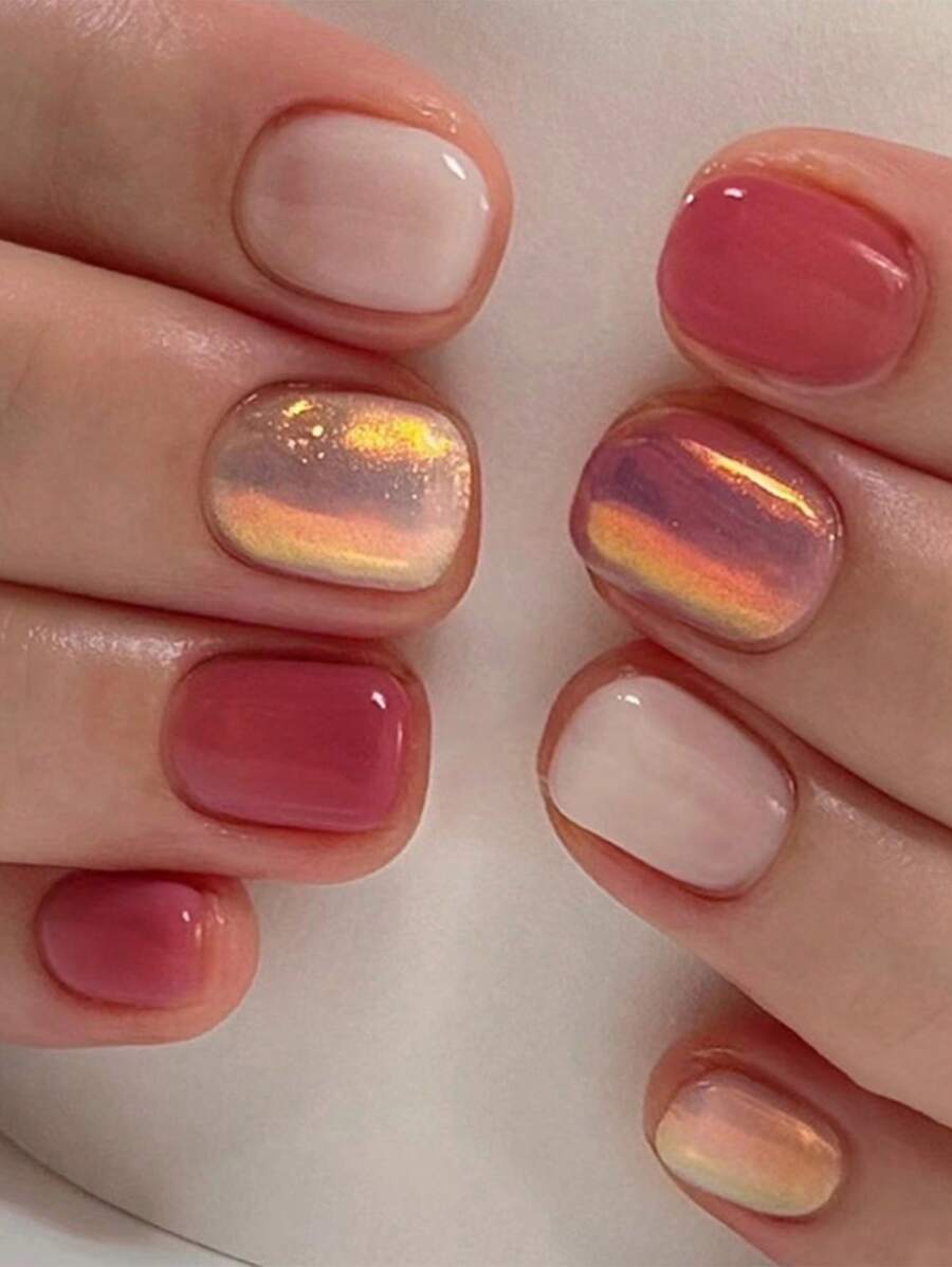 Instantly Add Style And Beauty With 24pcs Short Nail Type Sweet ...
