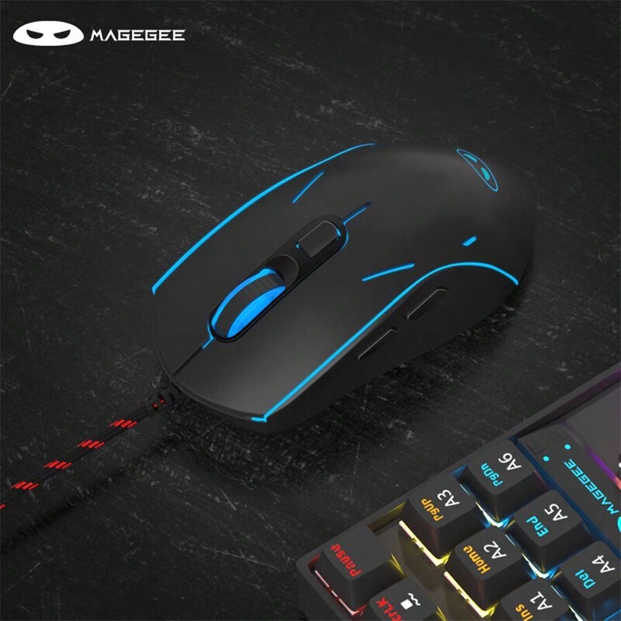 MageGee 1pc G12 BlackWired Mute Gaming Mouse , 7 Colors Breathing LED ...