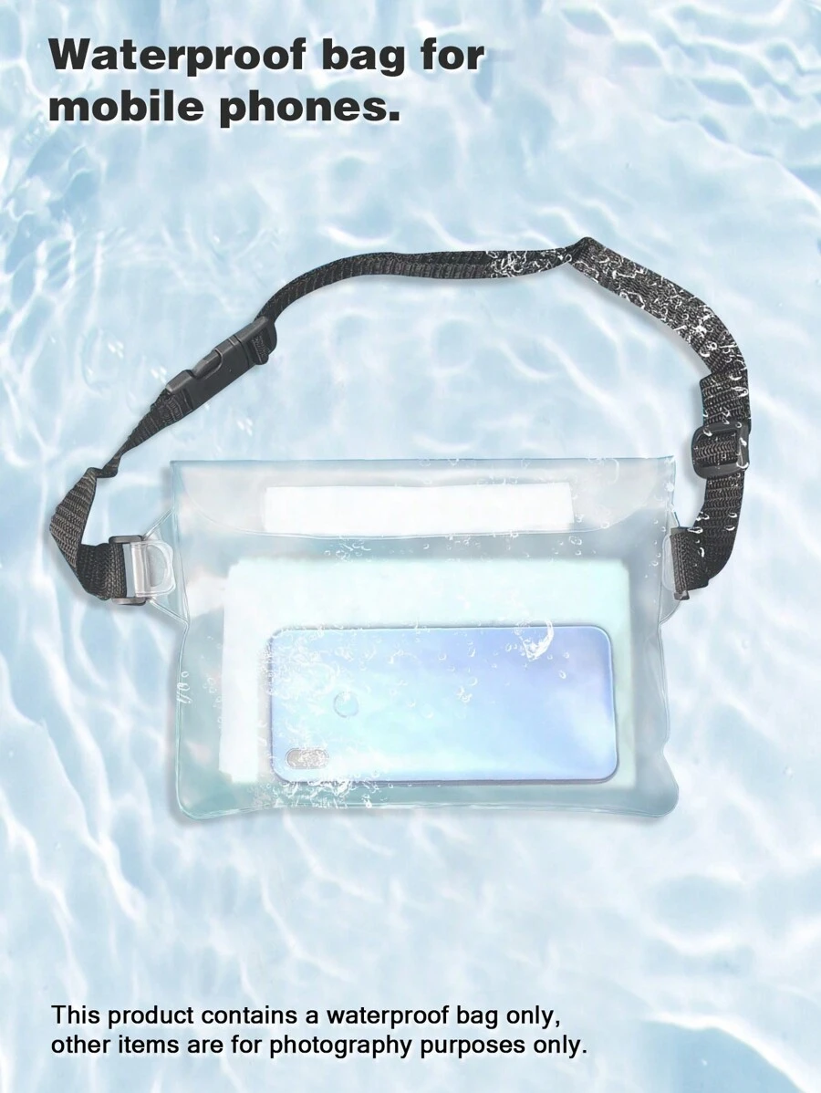 1pc White Waterproof Waist Bag With Sealed Mobile Phone Pouch For ...