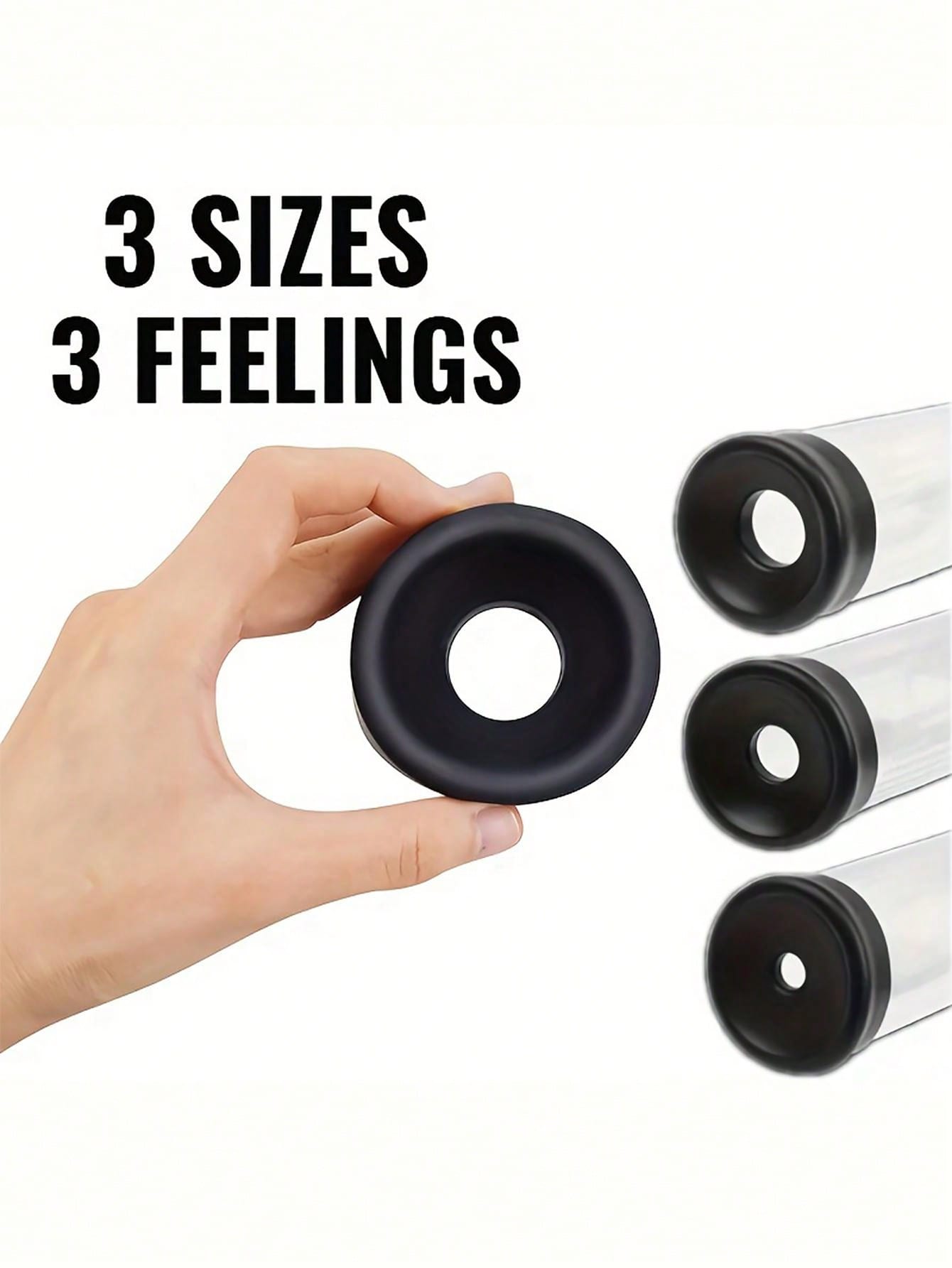 1pc Male Penis Pump Rings Penis Vacuum Pump Cylinder Accessory Different Size Silicone Sleeves