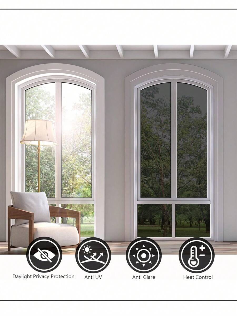 1 Roll Window Privacy Film One Way Daytime Privacy Static Cling Sun ...