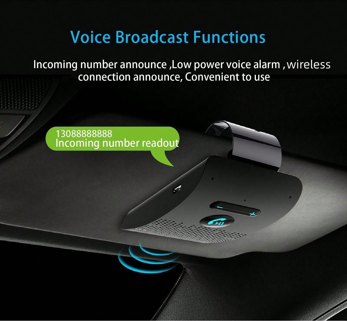 Car Sun Visor Wireless Handsfee Speakerphone Kit Multi-Point Hands-Free ...