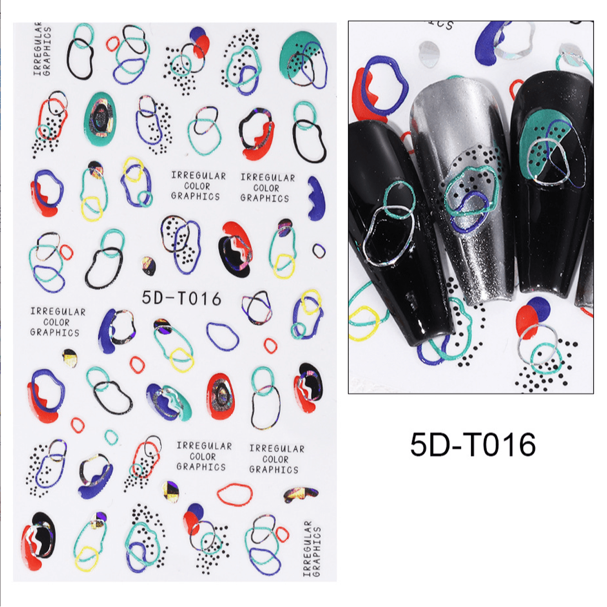 3d Embossed Stickers, 5d Embossed Stickers, Nail Art Stickers, 3d Nail ...