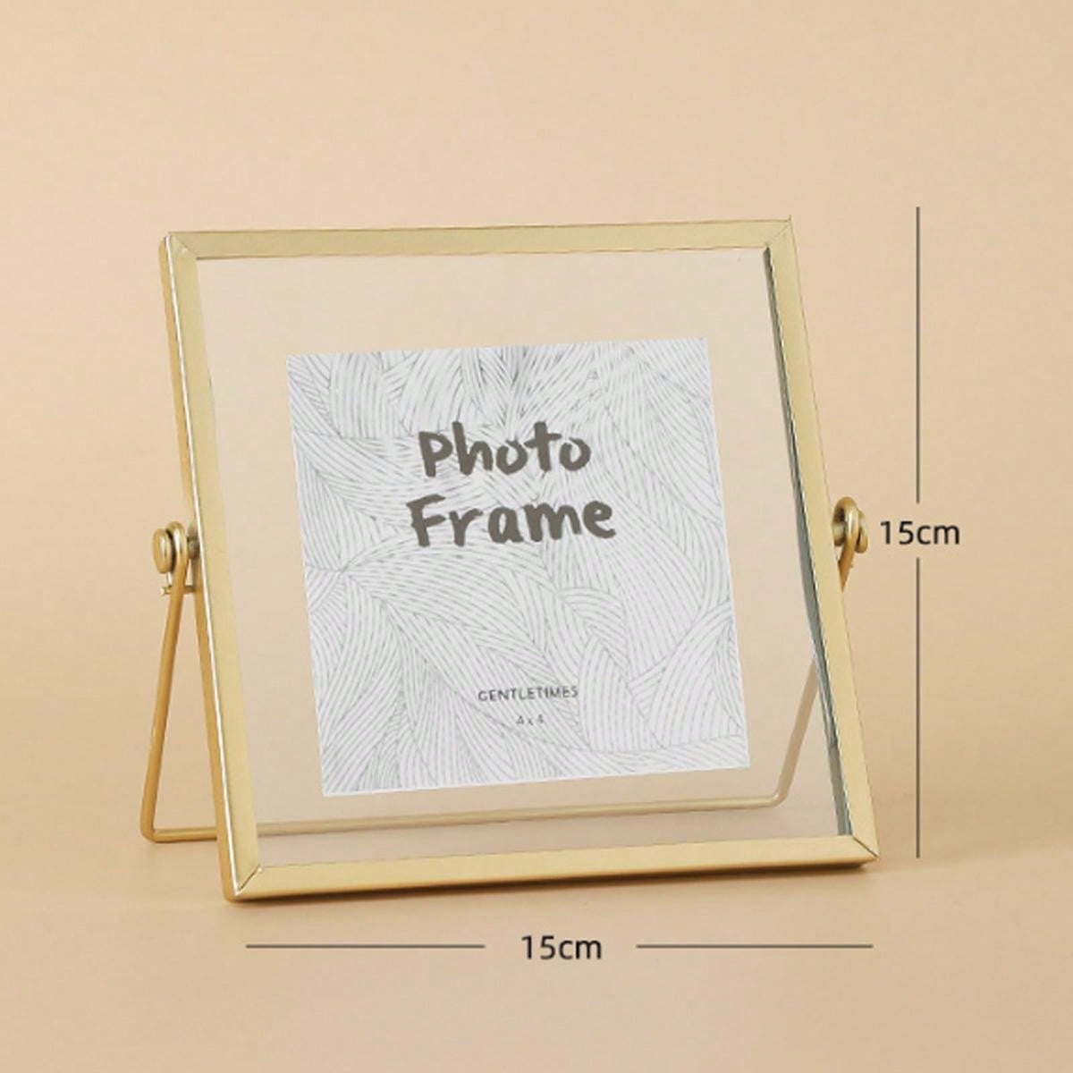 1pc Nordic Style Dried Flower Frame With Geometric Metal Stand And ...