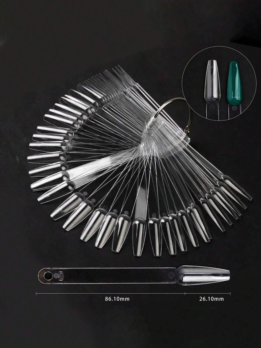 Classic Nail Art 50-Color Fan-Shaped Nail Polish Display Card Practice ...