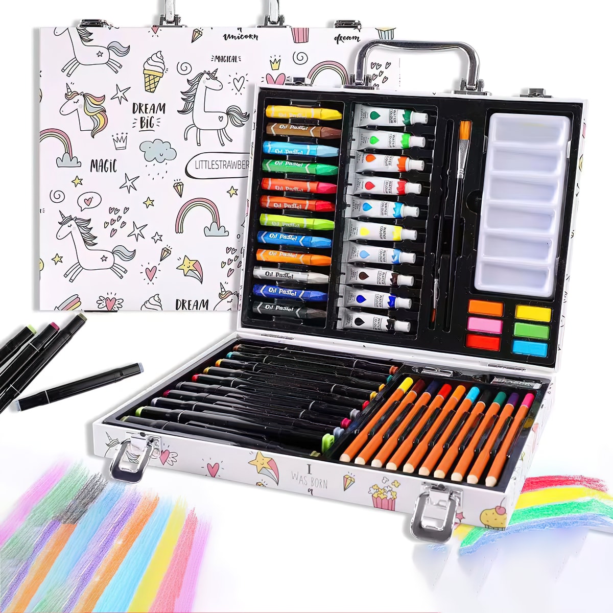 53 Piece Painting Set, Colored Pencil Set, Beginner's Choice: Quick ...