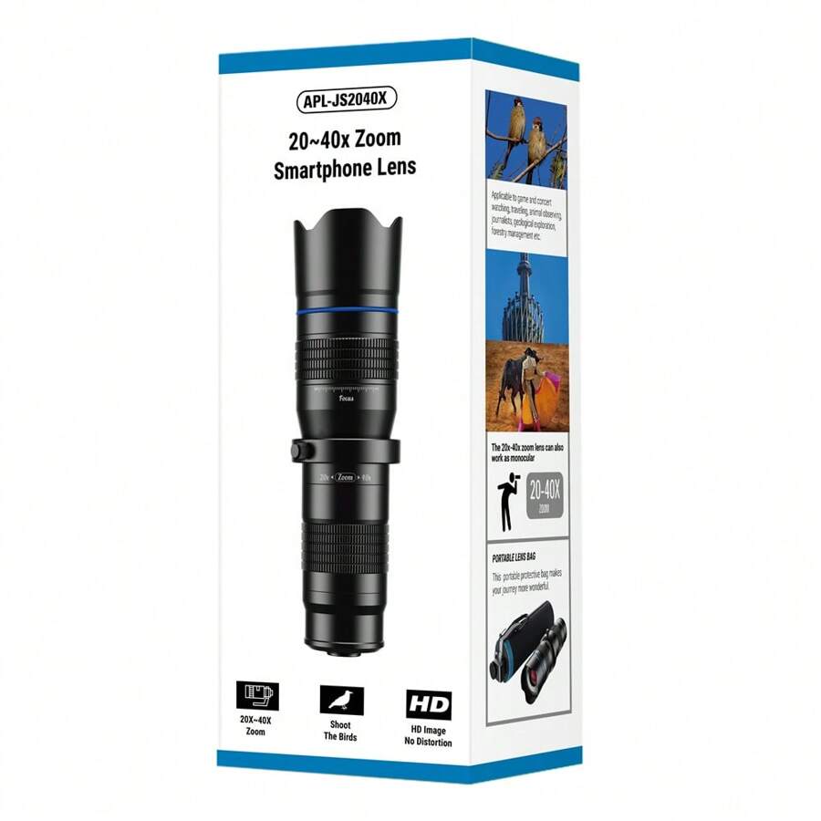 Lente telefoto APEXEL 20-40X super zoom, lente de smartphone de metal ...