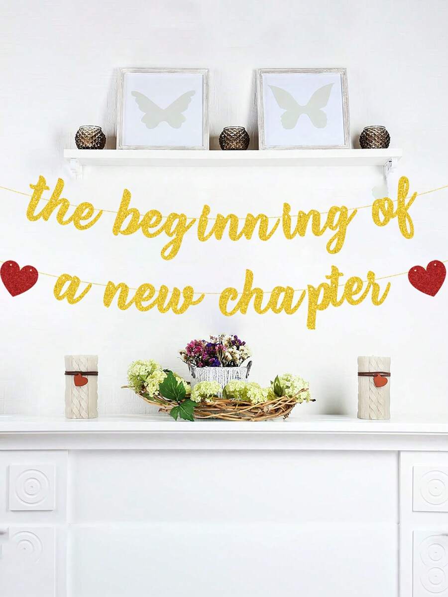 The Beginning Of A New Chapter DIY String Glitter Banner, Farewell ...