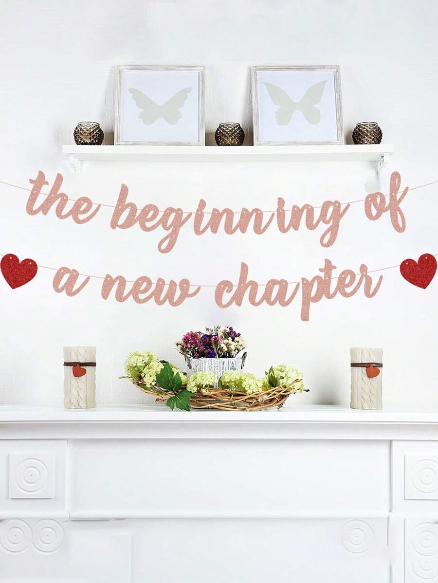The Beginning Of A New Chapter DIY String Glitter Banner, Farewell ...