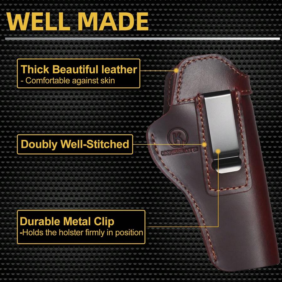 Genuine Leather Concealed Carry 1911 Gun Holster Real Leather Holster ...