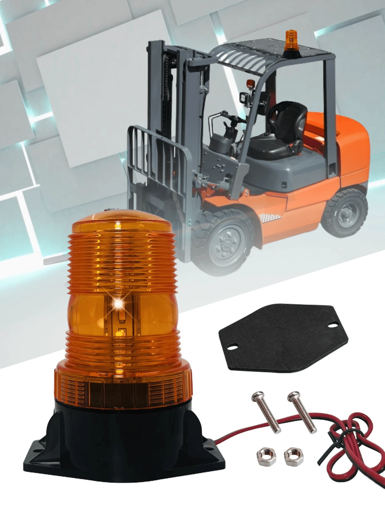 1pc 30 Led Amber Forklift Strobe Light Compatible With Lawn Mower, Atv ...