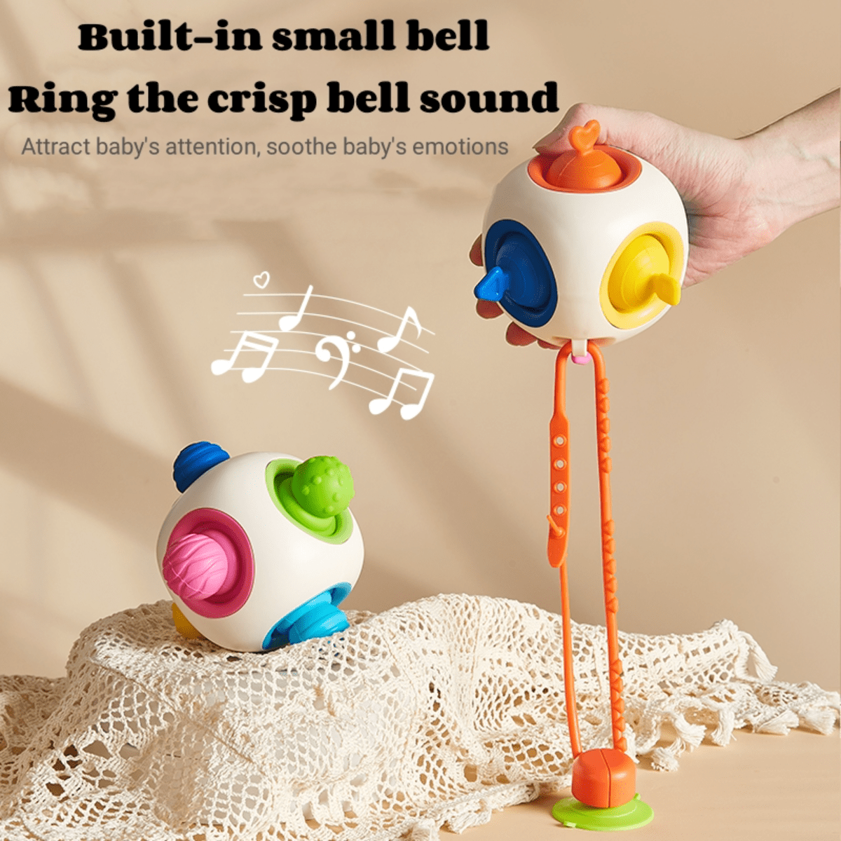 Magic Cube Bite And Shake Rattle Soft Grip Ball For Infant Baby Early ...