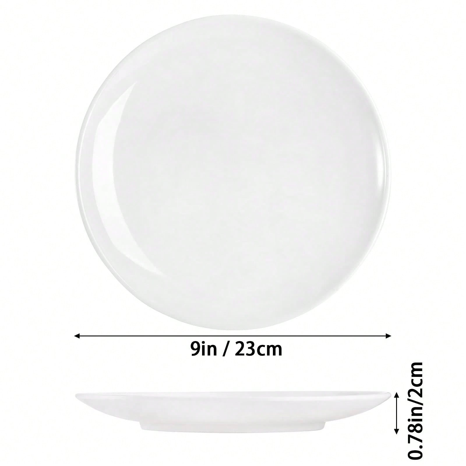 Melamine Porcelain-Looking Plate Round White Commercial Self-Service ...