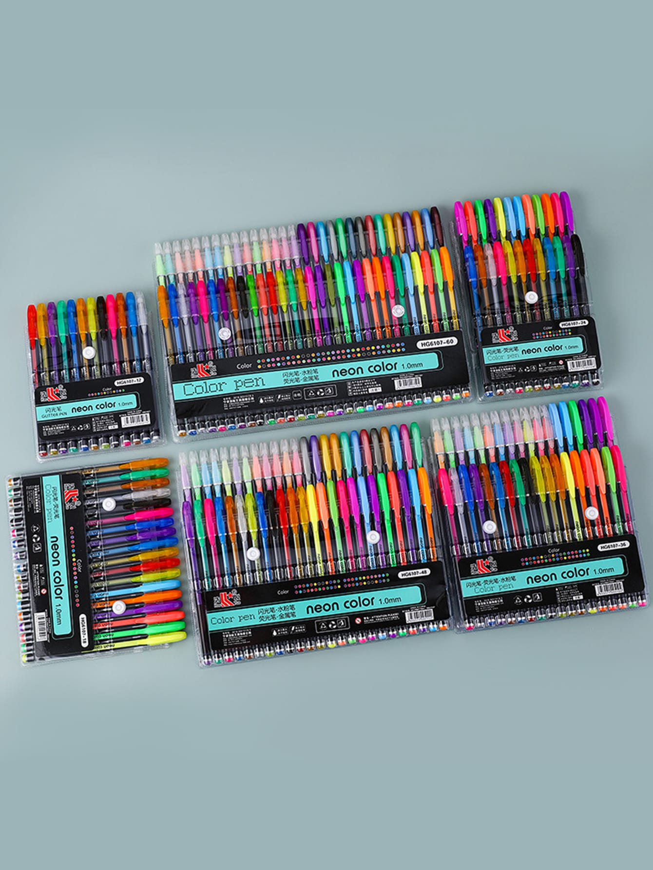 60-Color Glitter Gel Pen Set- Ballpoint Pen, Journal Pen, Highlighter ...