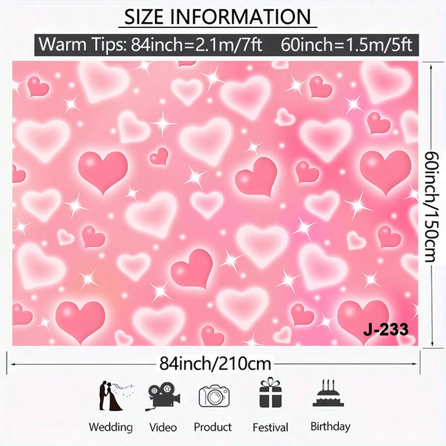 Red Heart Photo Backdrop 90s Backdrops For Photoshoot Valentine's Day ...