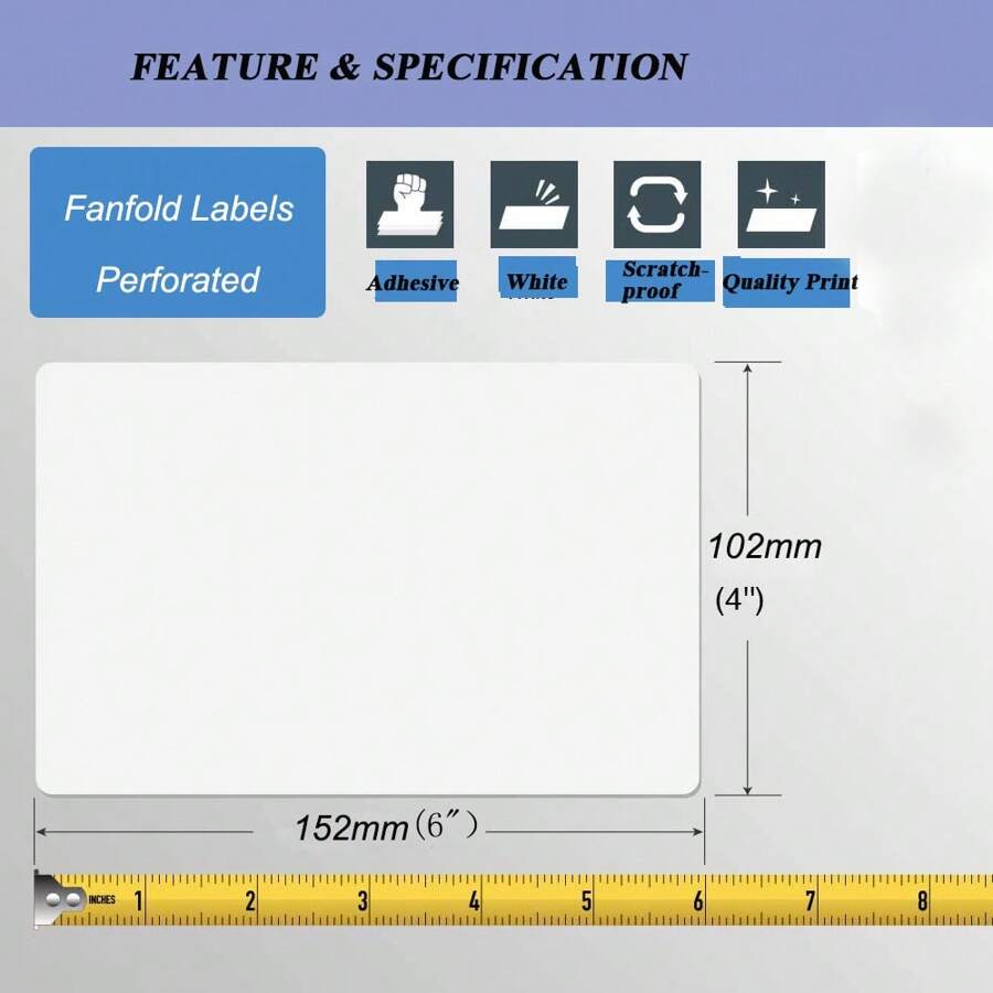 100 Sheets White Sticky Shipping Labels / Postage Parcel Labels ...