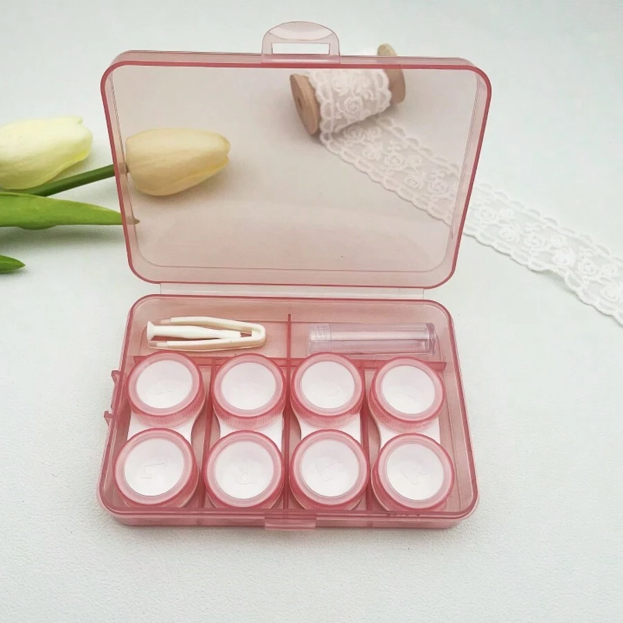 1pc Portable Contact Lens Case Set Which Includes 4 Pairs Of Boxes ...