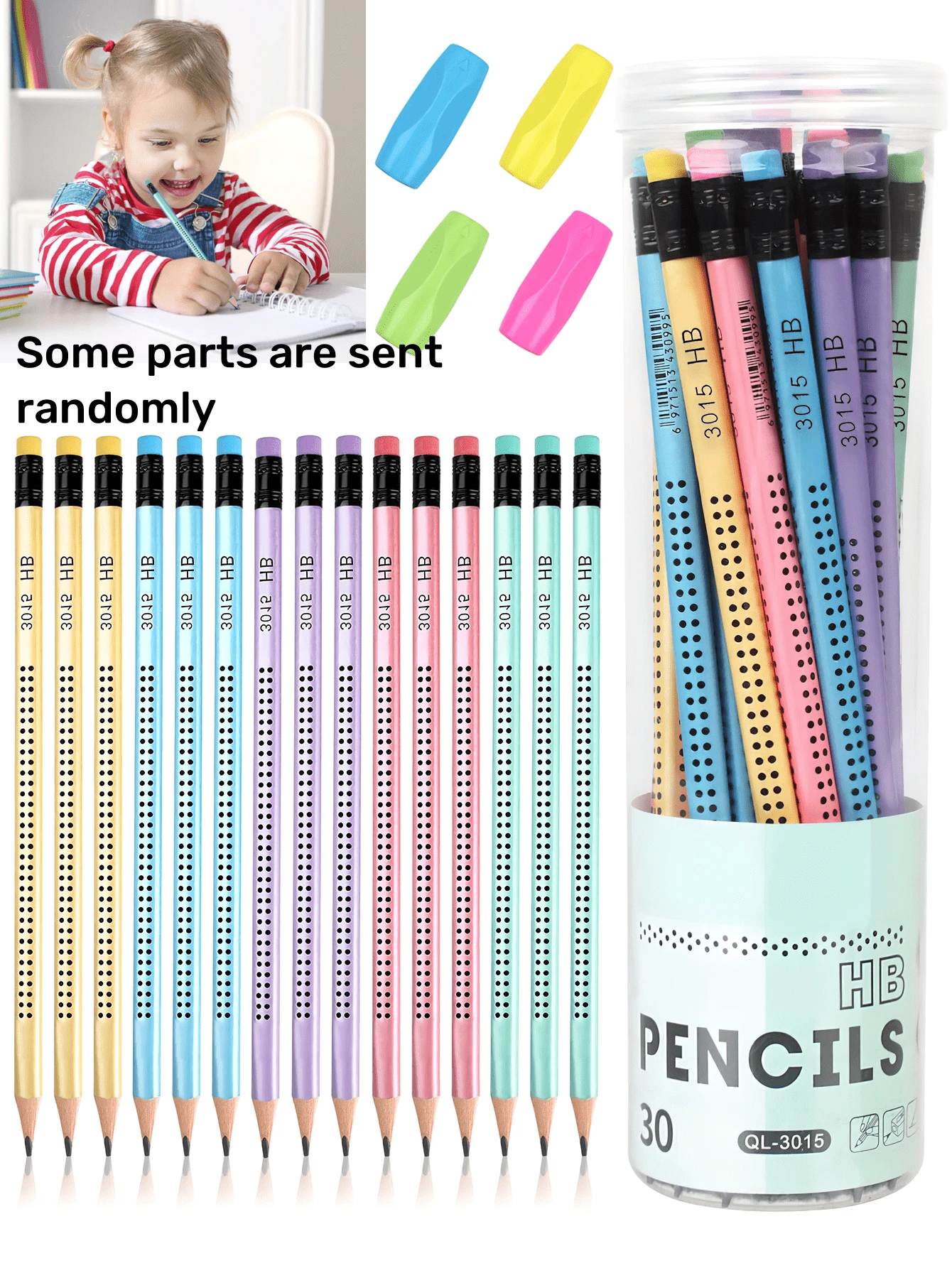30pcs Hb Pencils With Macaron Color Lead And Eraser, Including 4 Pencil ...