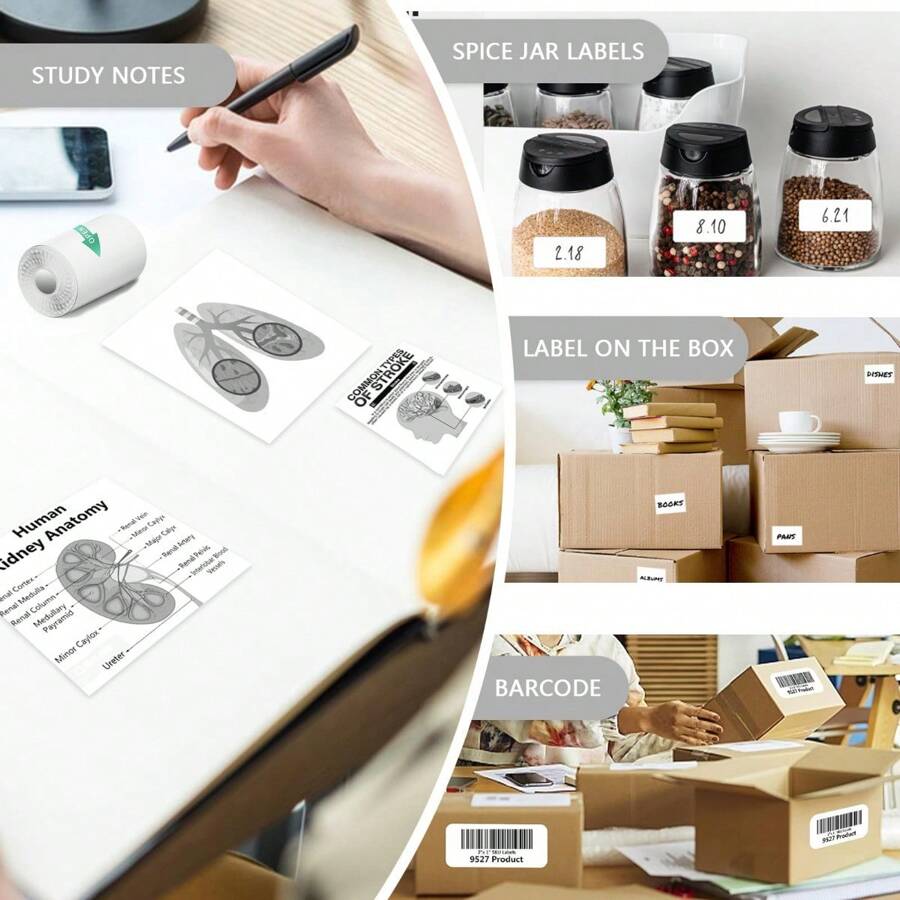 Mini Thermal Printer Sticker Paper, Mini Printer Sticker Paper 57 X ...