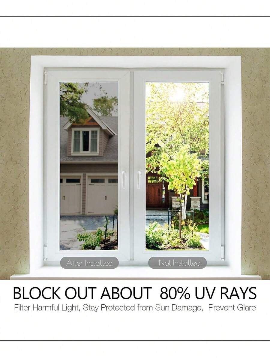 1 Roll Privacy Window Film One Way Mirror Glass Tint Heat Control Sun UV Blocking Sliding Door ...