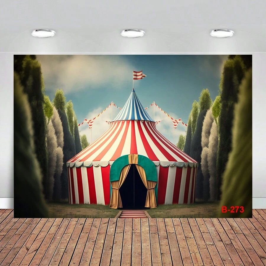 Circus Carnival Stage Backdrops Photography Shiny Cake Samsh Birthday ...