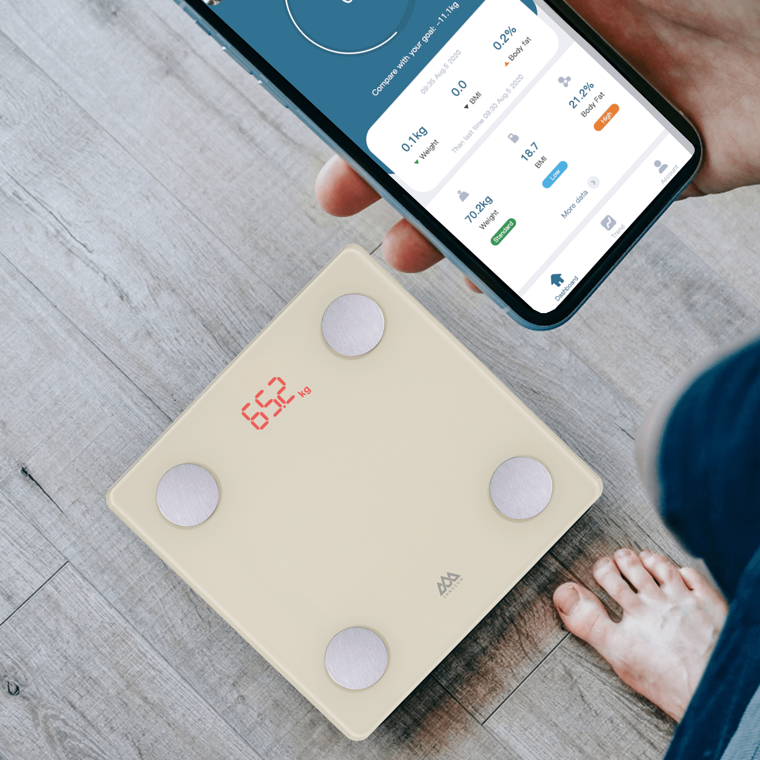 Scale For Body Weight Body Fat, Digital Bathroom Smart Scale LCD Display, 15 Body Composition ...