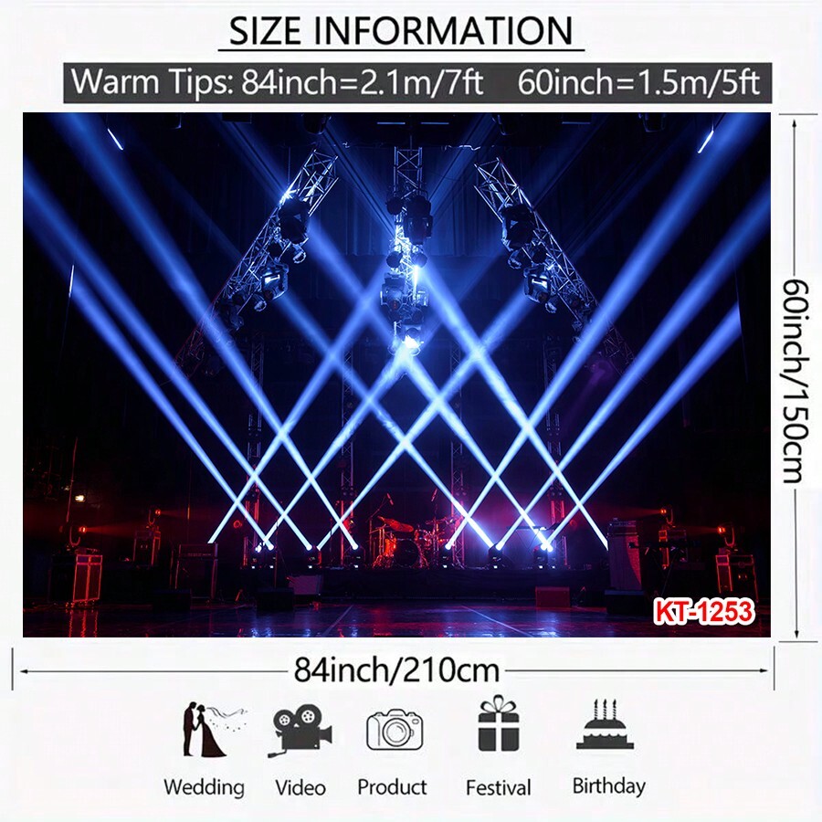 Fond de scène pour concerts de musique, avec haut-parleurs, spots ...