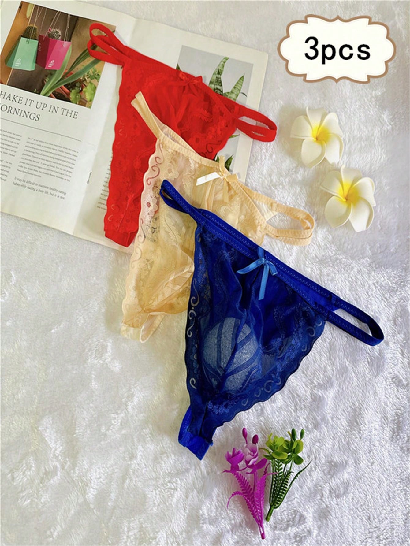 3pcs Men's Lace Sports Thong, Men's Sexy Lingerie S M L Blue, Red ...