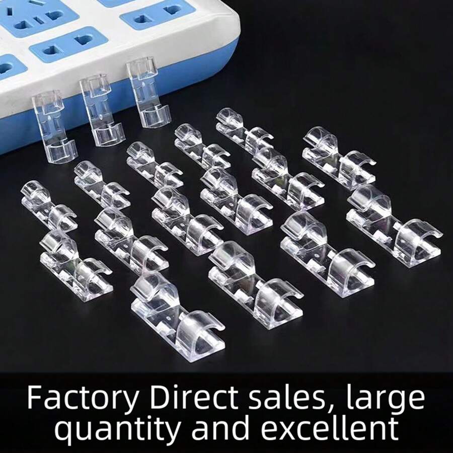 40 Pcs Cable Clips With Strong Self-Adhesive, Cable Management TV PC ...
