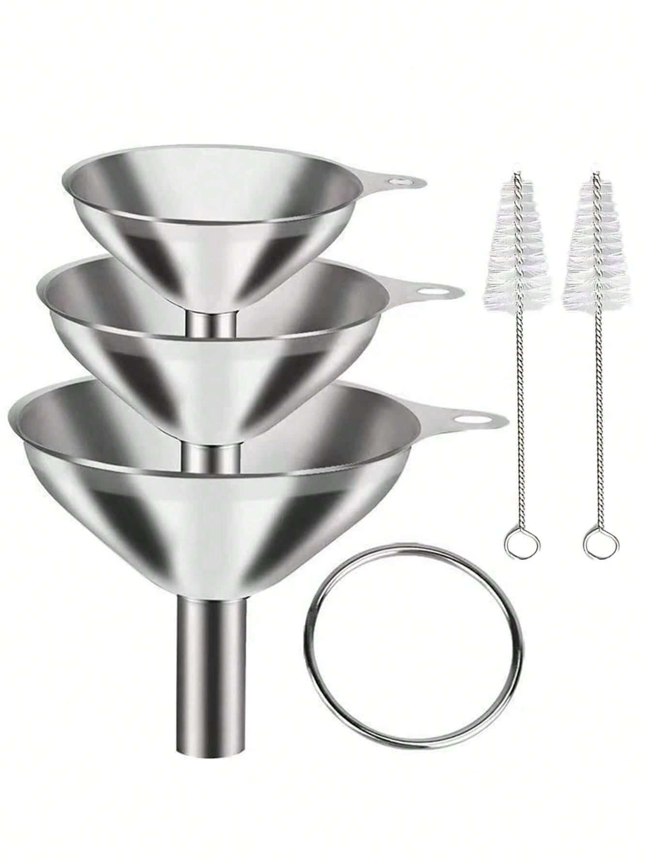 Set De 5pcs De Embudo De Acero Inoxidable - Tamaños Grandes Y Pequeños ...