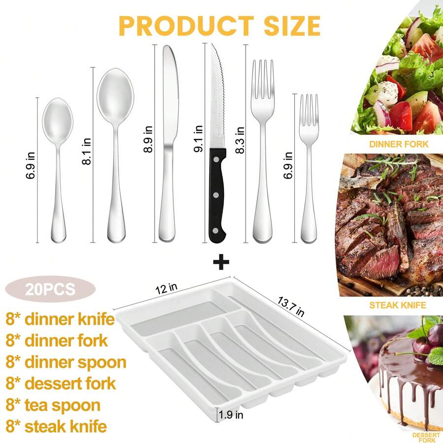 Set Di Posate D'argento In Acciaio Inox Da 49 Pezzi: Migliore Vendita ...