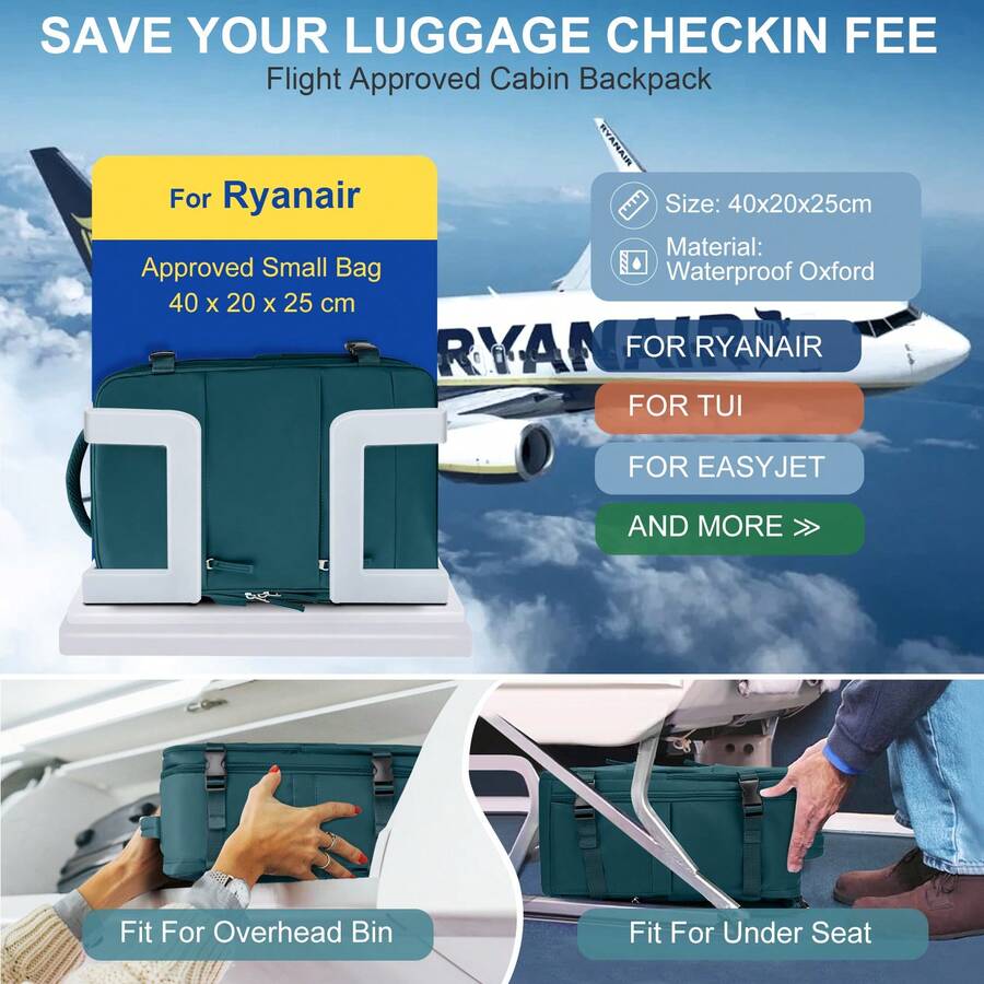 Large Travel Backpack Business Laptop Backpack Cabin Bag 40x20x25 Carry ...