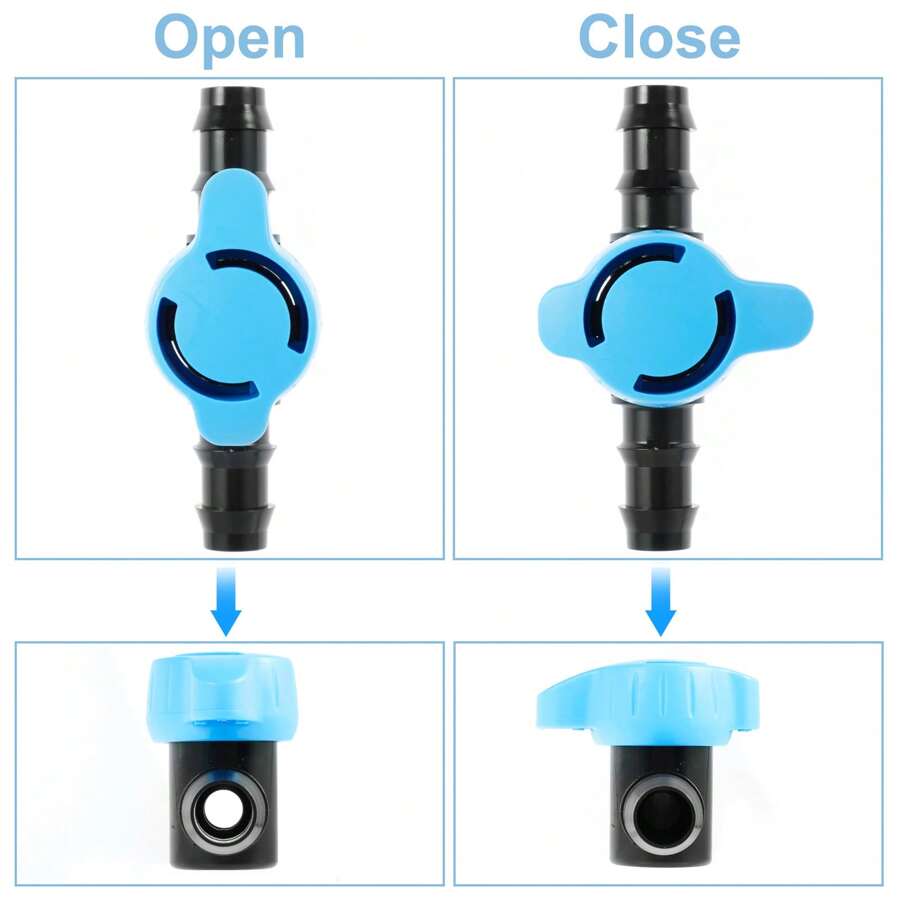 12Pcs Drip Irrigation Valve Sturdy Barbed Shut Off Valve Leak-Proof ...
