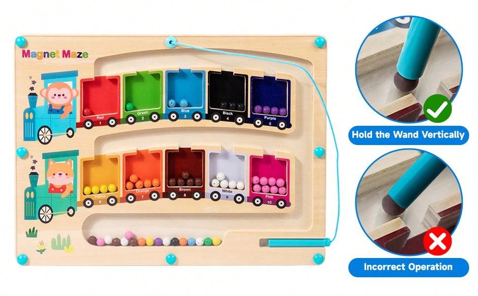 1 PC Reversible Playable 2-In-1 Magnetic Alphabet Maze Board, Kids ...