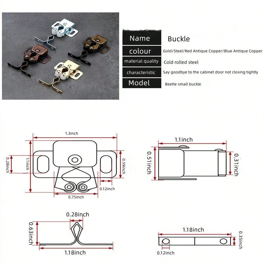 Spring Loaded Door Catch With Bead Roller & Strike Plate For Cabinet ...
