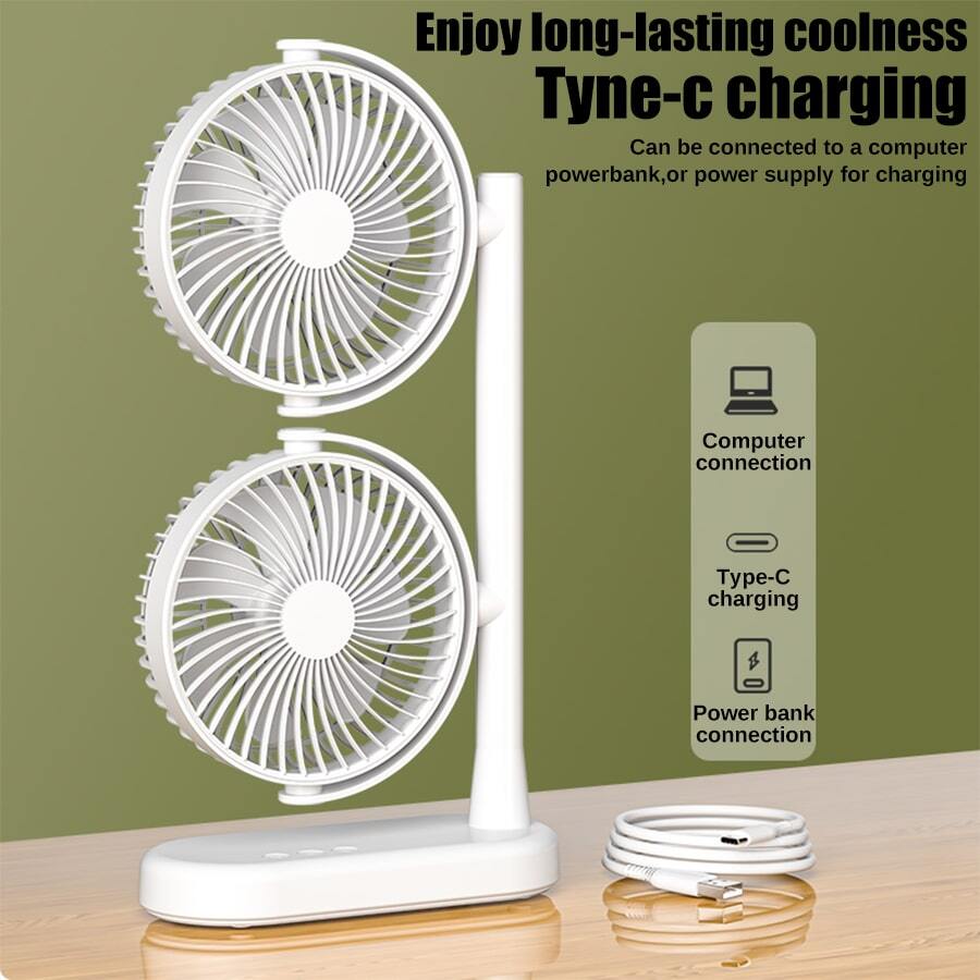 Battery Operated Desk Fan, Cordless Rechargeable Tower Fan, 4000mAh 3 ...