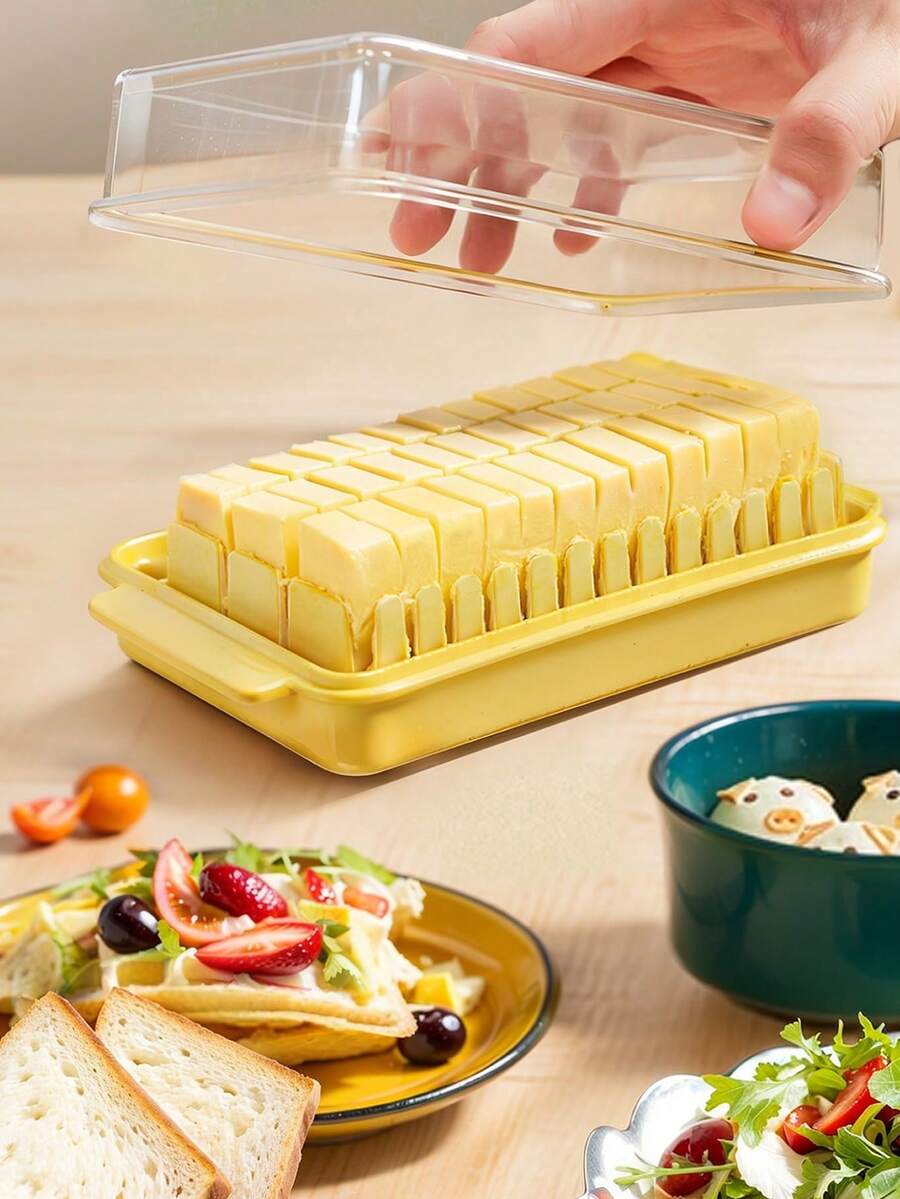 1pc Butter Slicer With Cover Storage Box, Refrigerator Cheese & Cheese ...