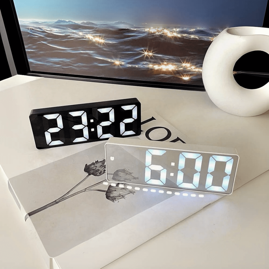 Led Creative Mirror Alarm Clock, Electronic Clock, Multifunctional ...