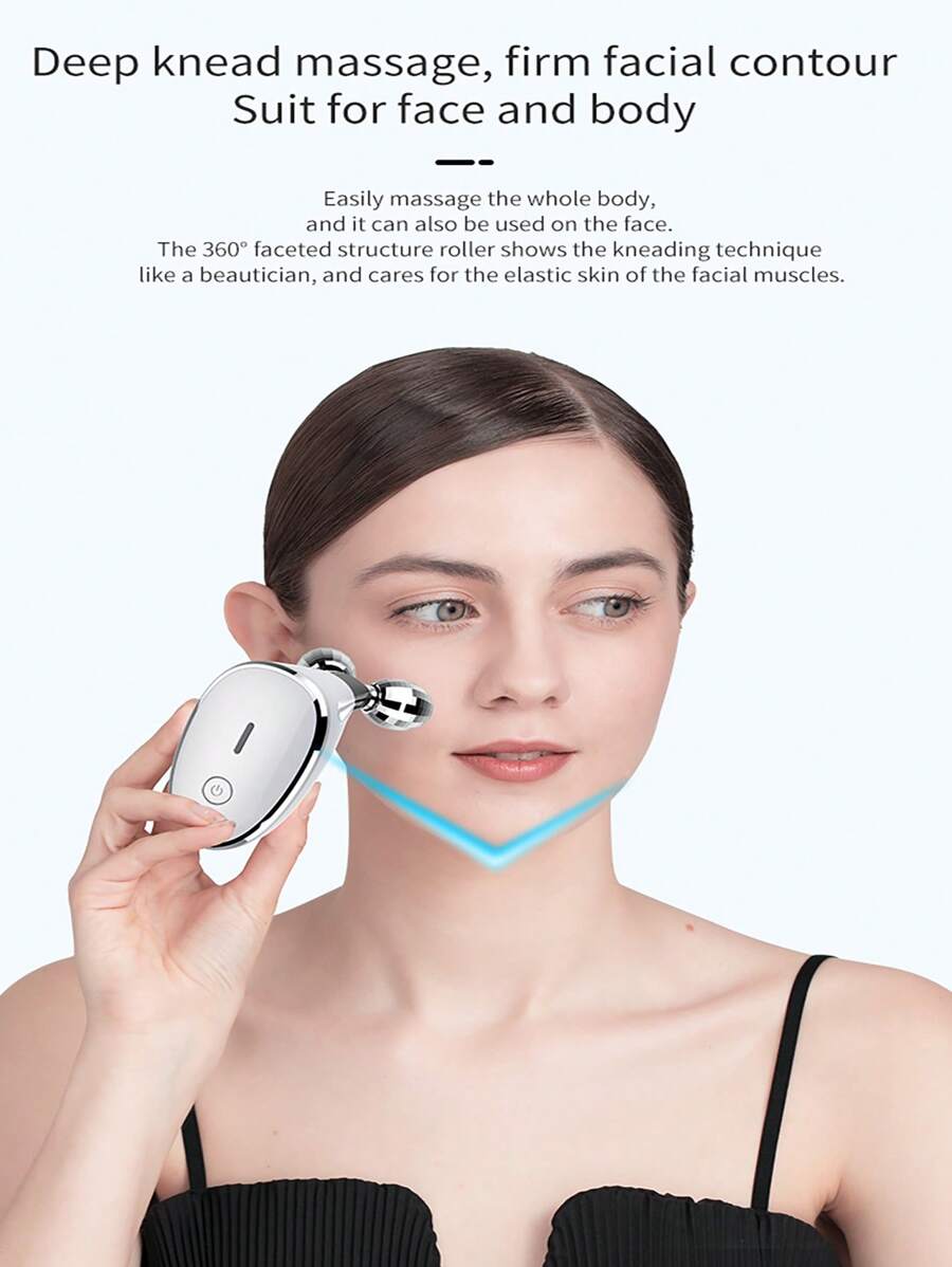 5 In 1 Multi Functional Facial And Neck Massager With Dual Skin Massage Rollers And High