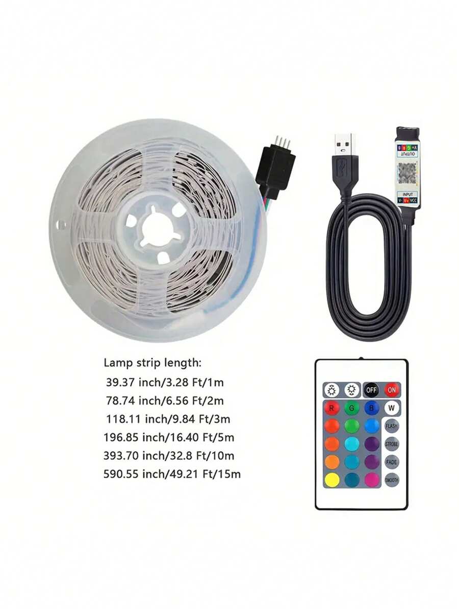 Fita De Luz Led Rgb Sincronizada Com Música Que Muda De Cor, Fita De ...