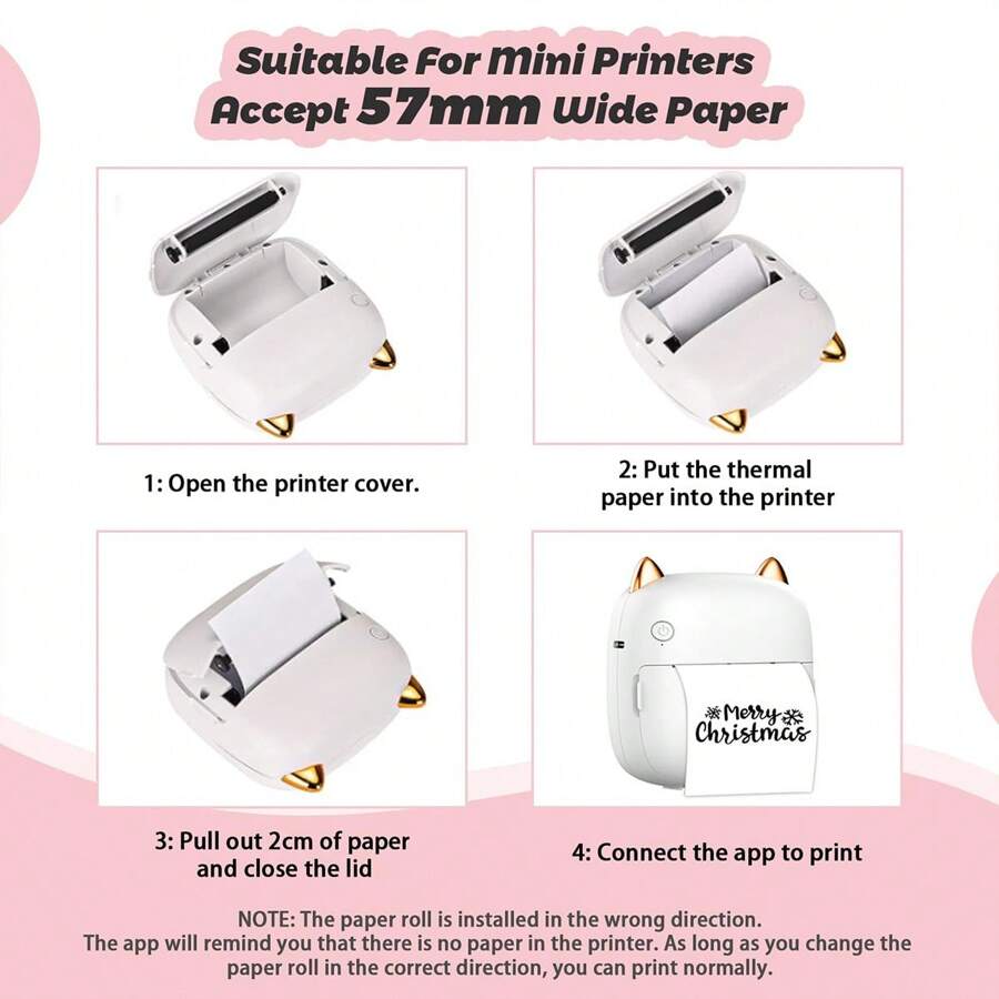 Mini Thermal Printer Sticker Paper, Mini Printer Sticker Paper 57 X ...