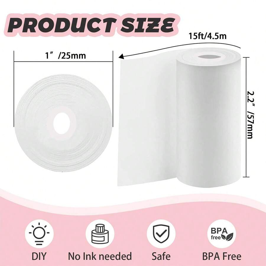 Mini Thermal Printer Sticker Paper, Mini Printer Sticker Paper 57 X ...