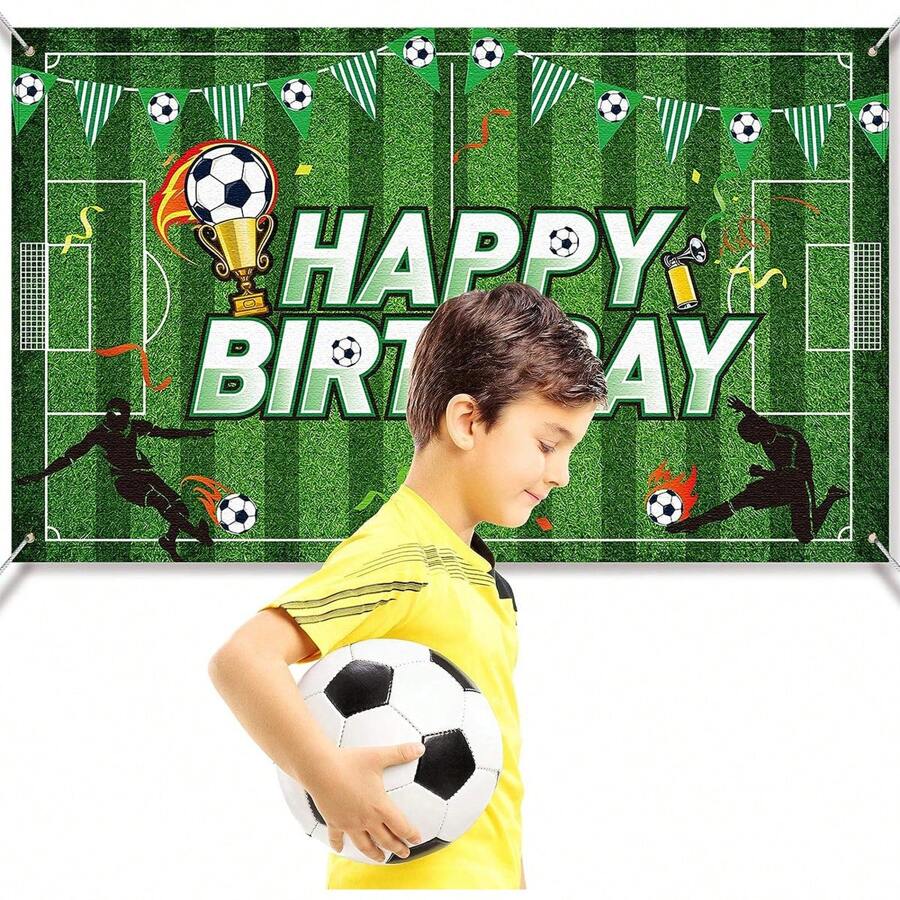 Soccer Birthday Party Backdrop Soccer Field Photography Background ...